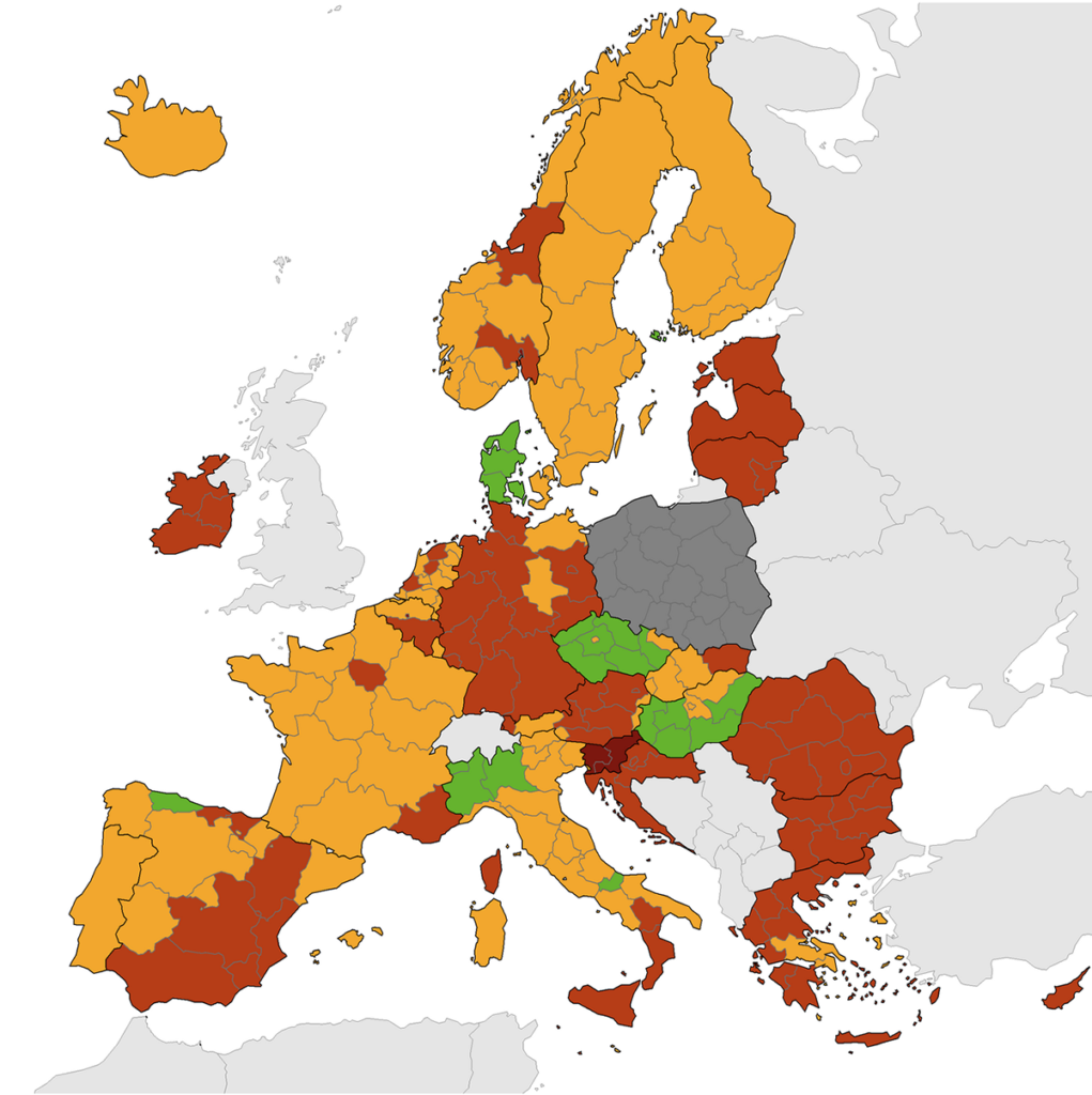 Slovenia only dark red country on latest ECDC map - Demokracija